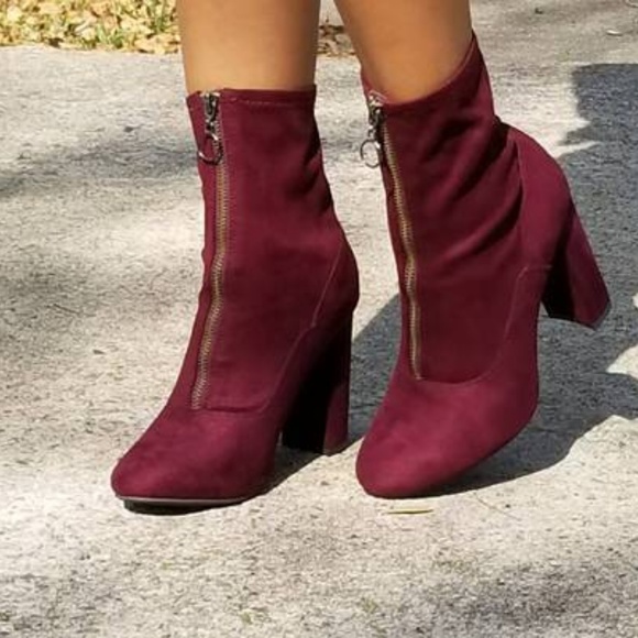 Shoes | Wine Fine Bootie | Poshmark